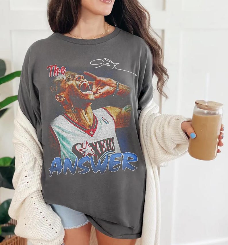 Vintage Allen Iverson the Answer Philadelphia 76ers Shirt, Basketball ...