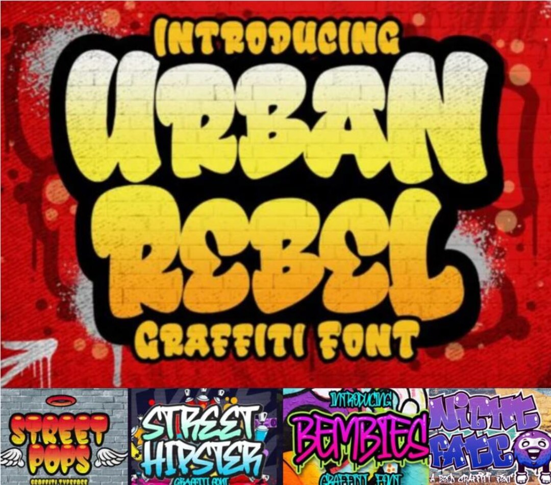 Graffiti Font Bundle, Urban Font|street Style Font, HIP Hop Font ...