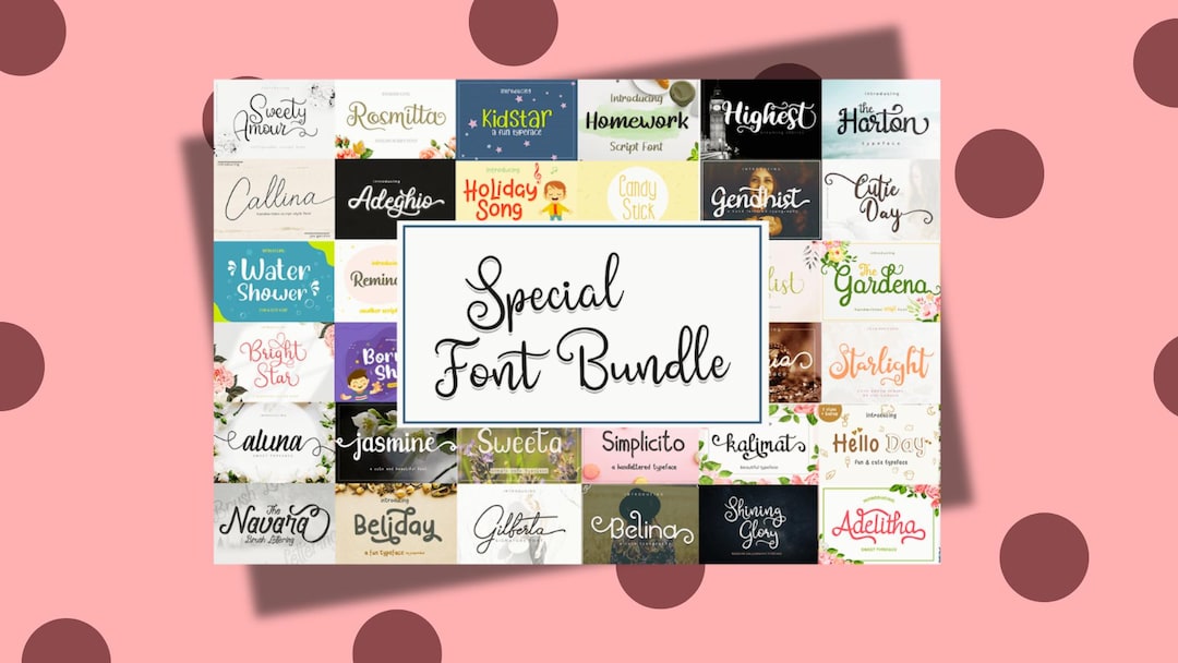 Special Font Bundle, Wedding Font SVG Bundle, Handwritten Fonts - Etsy