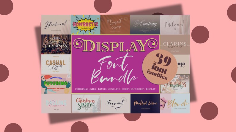 Display Font Bundle, Wedding Font SVG Bundle, Handwritten Fonts - Etsy ...