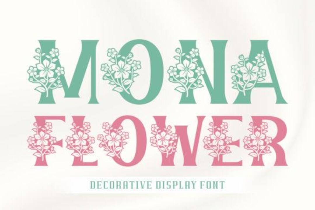 Mona Flower Font, Floral Font, Branding Font, Wedding Font, Swash Font ...