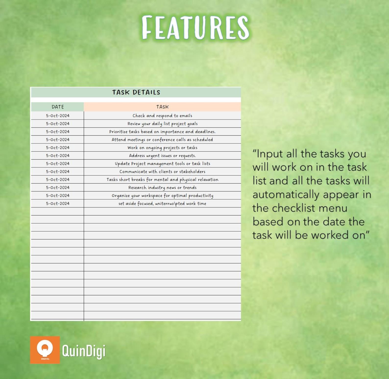 Daily Planner, Checklist, Excel & Google Spreadsheet, Daily Schedule ...