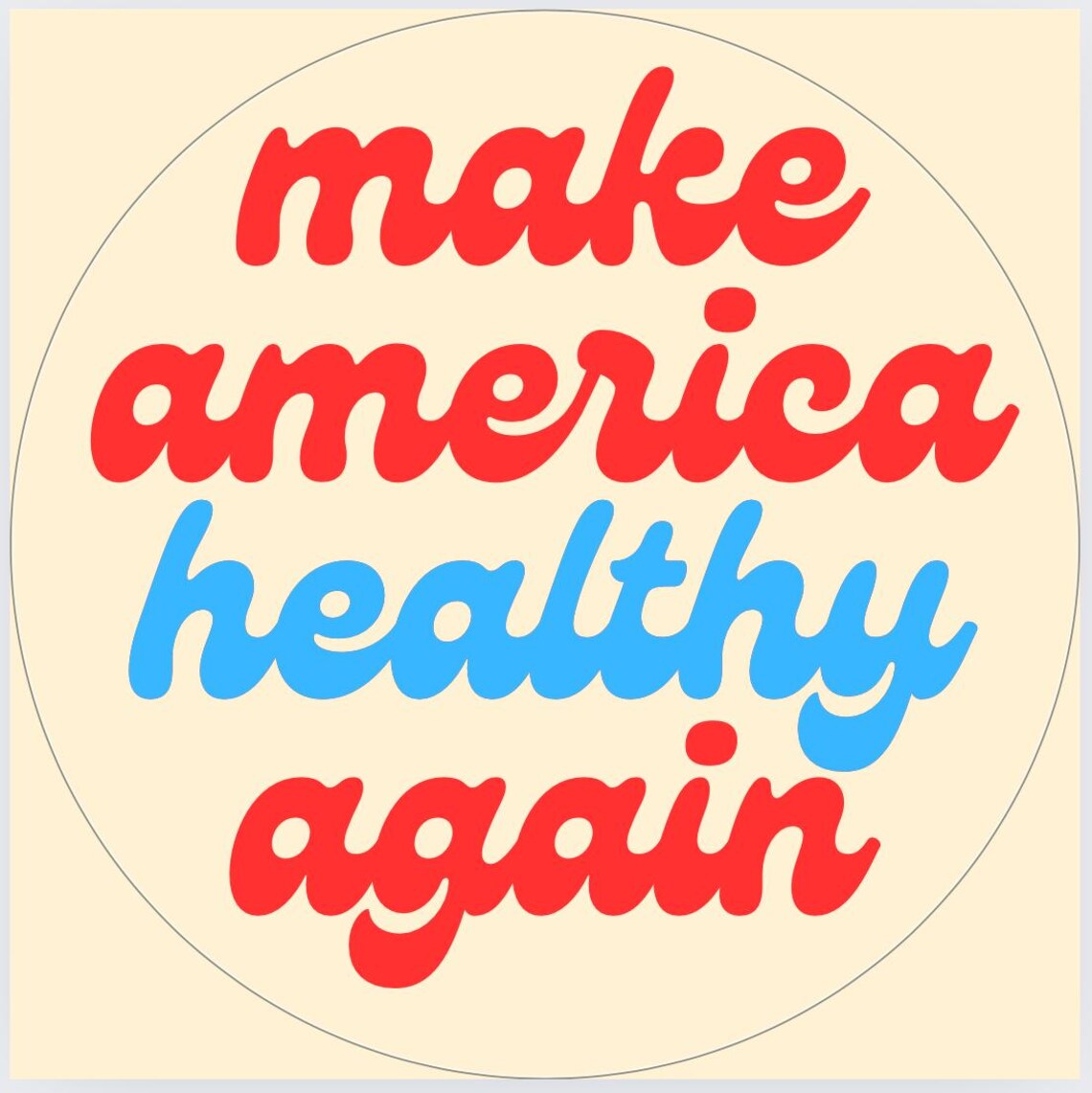 Make America Healthy Again Groovy Circle Sticker - Etsy