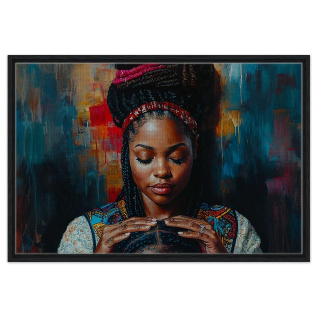 Braided Beauty African American Art Black Woman Canvas Print Motherhood ...