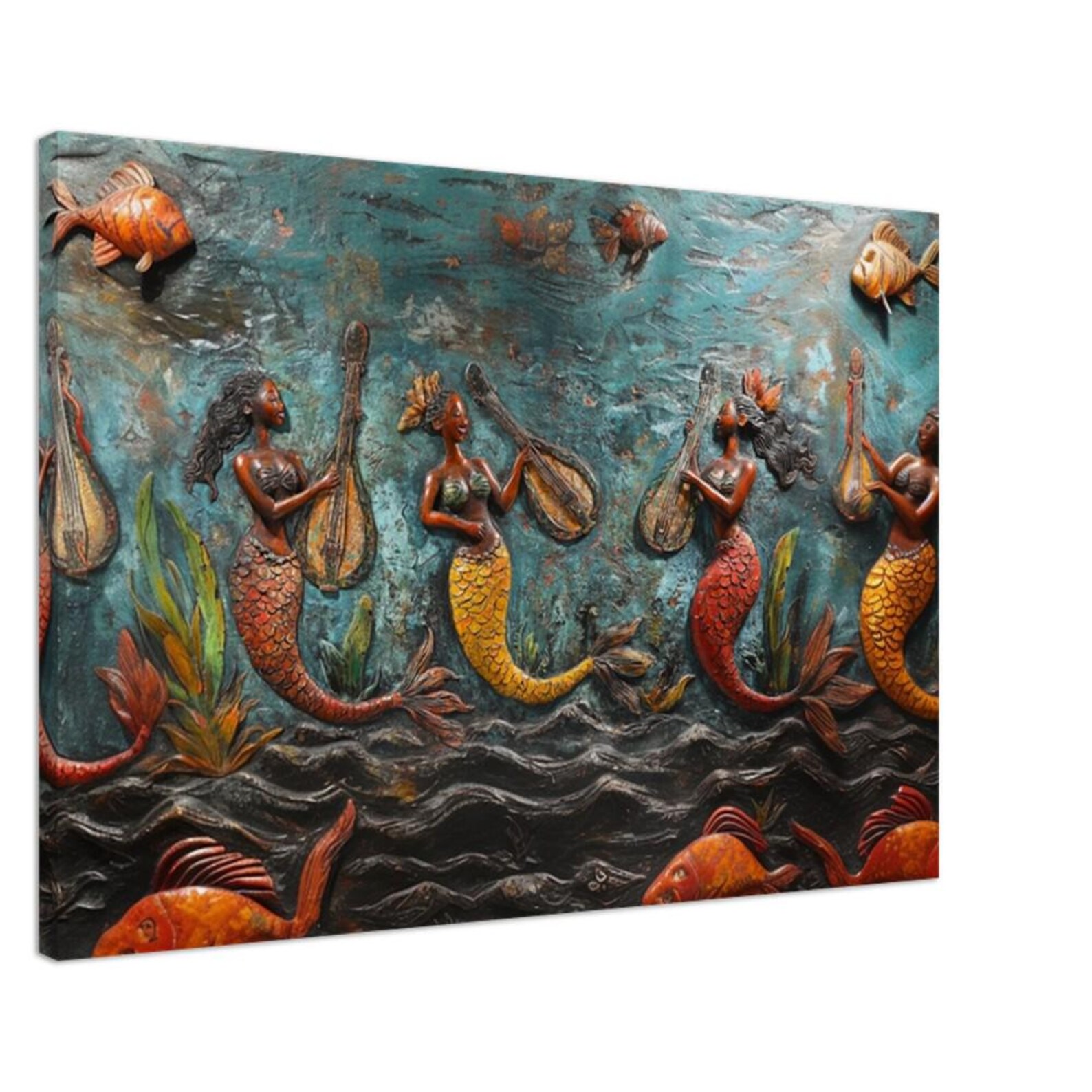 Haitian Mermaid Wall Art Canvas or Framed Print - Etsy