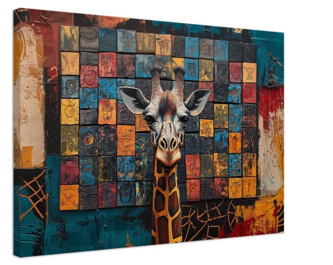 Giraffe Art, Standing Tall, Print From the Original Oil Painting of a ...