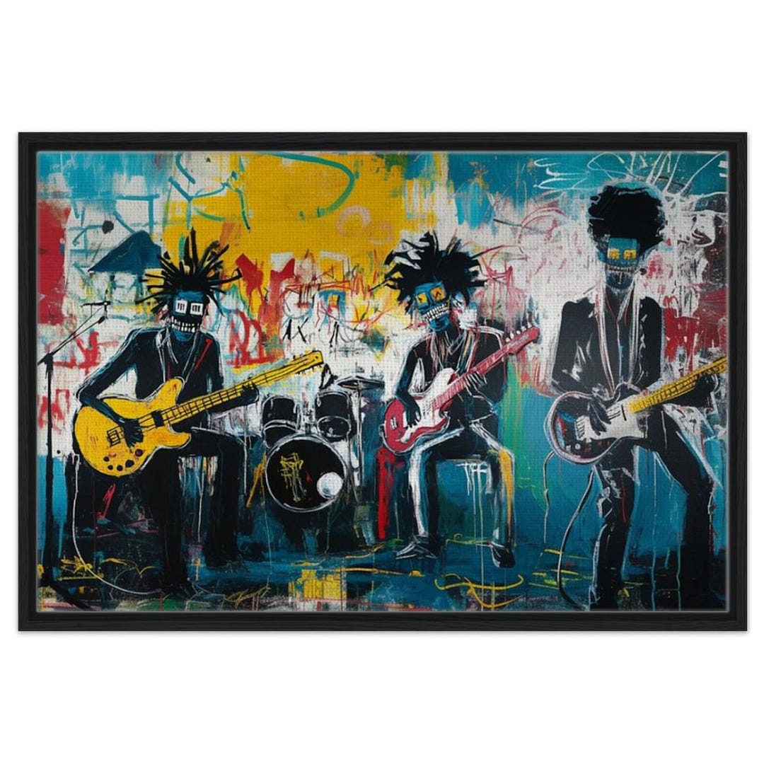 African American Rock Band Canvas Graffiti-style Black Musicians Art ...
