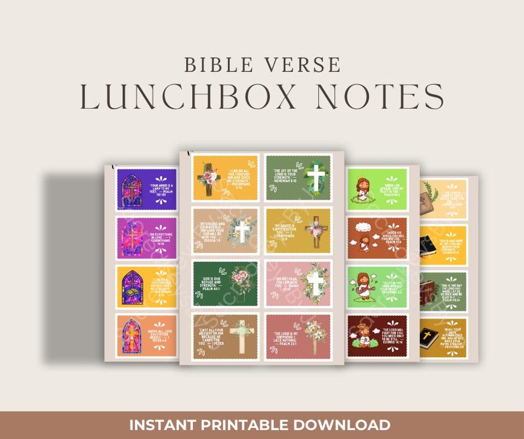 Printable Bible Verse Lunchbox Notes | Christian Scripture Cards ...