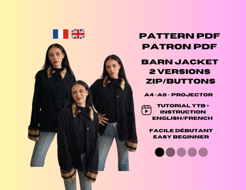 Unisex Barn Jacket Sewing Pattern - Fall Jacket - Sizes 3XS to 4XL - Etsy