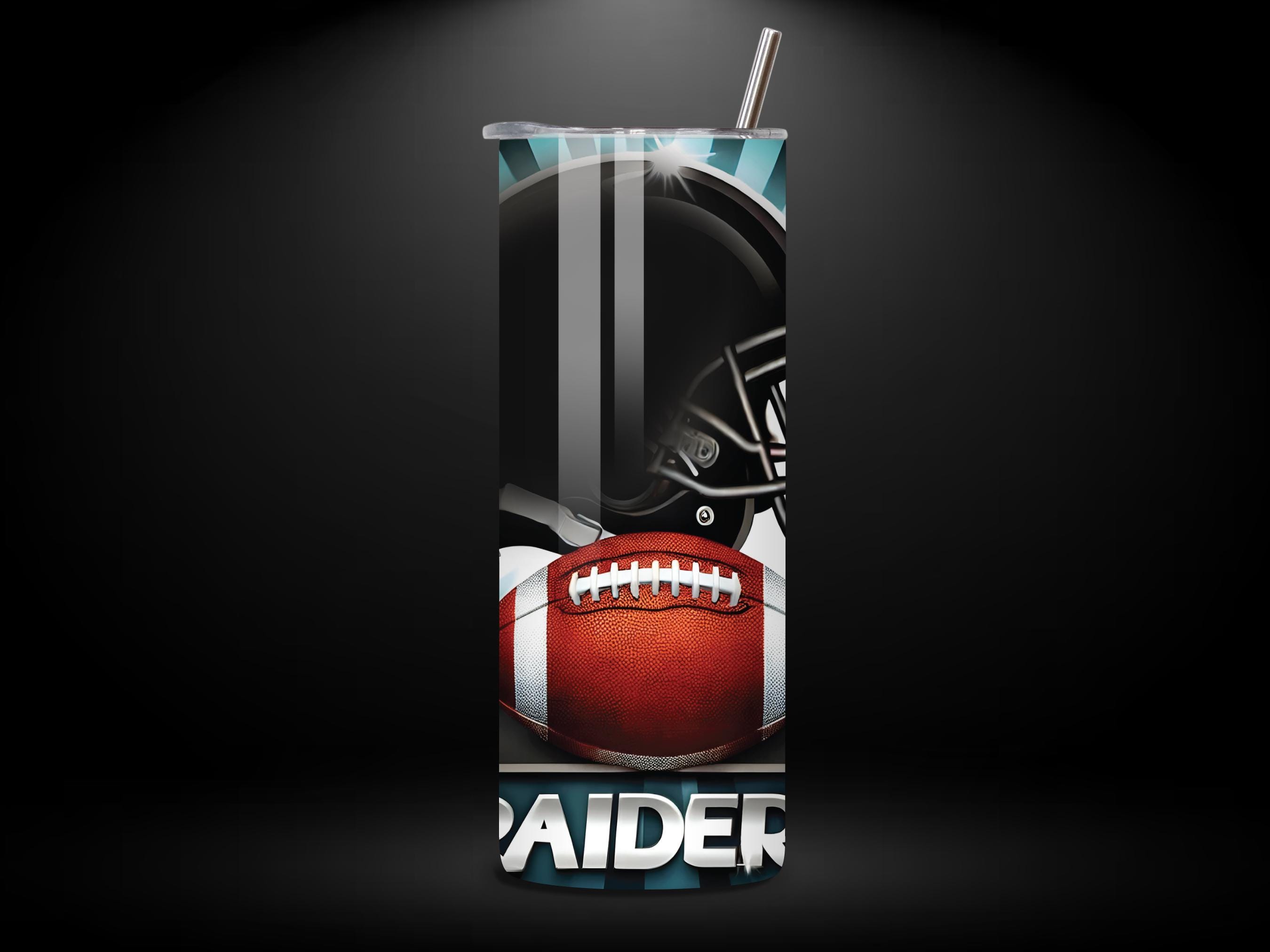 RAIDERS 20oz Skinny Tumbler Wrap PNG, Sport Mascot Tumbler Seamless ...