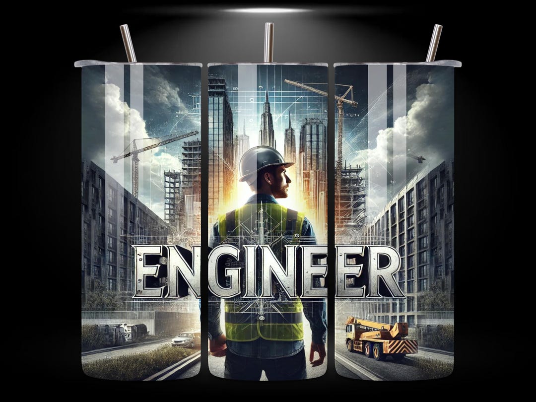 Engineer 20oz Skinny Tumbler Wrap PNG, Construction Site Design ...