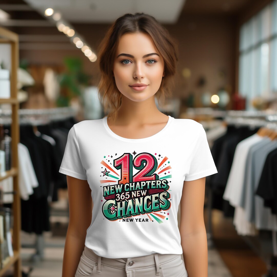 12 New Chapters 365 New Chances New Year T-shirt Design | Motivational ...