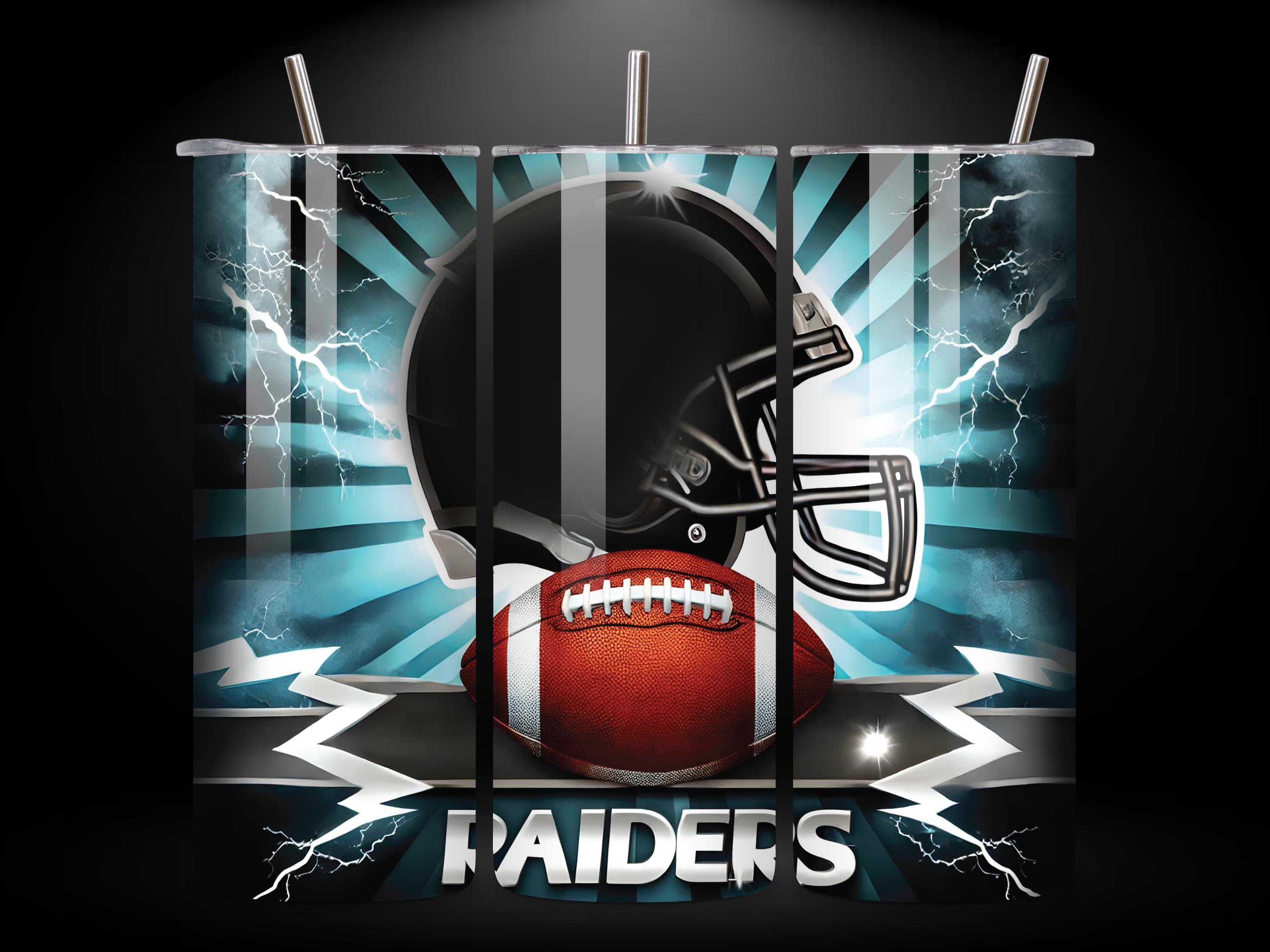 RAIDERS 20oz Skinny Tumbler Wrap PNG, Sport Mascot Tumbler Seamless ...