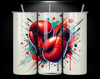 BOXING GLOVES 20oz Skinny Tumbler Wrap PNG, Seamless Design, 20oz ...