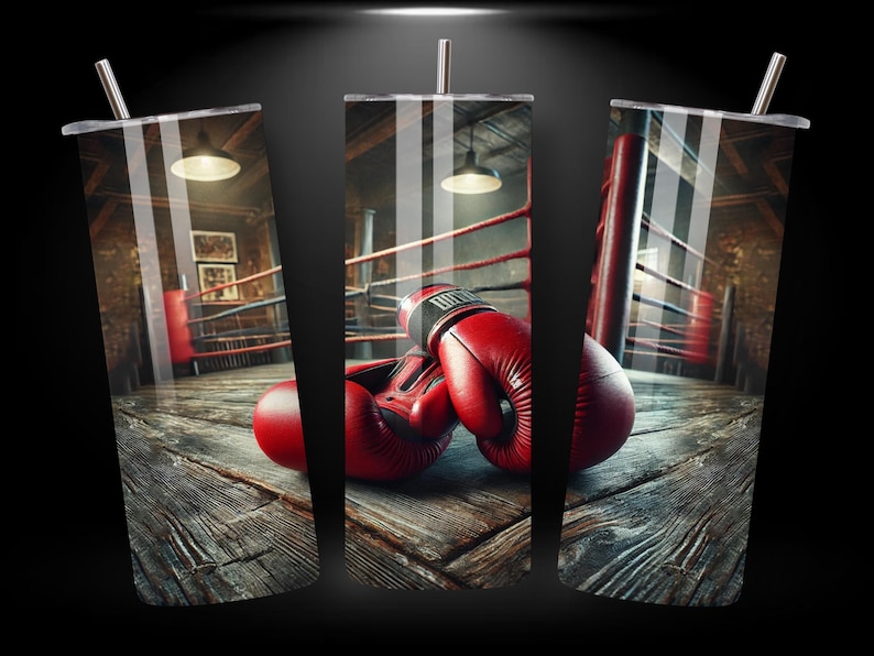 BOXING 20oz Skinny Tumbler Wrap PNG, Sport Tumbler Seamless Design ...