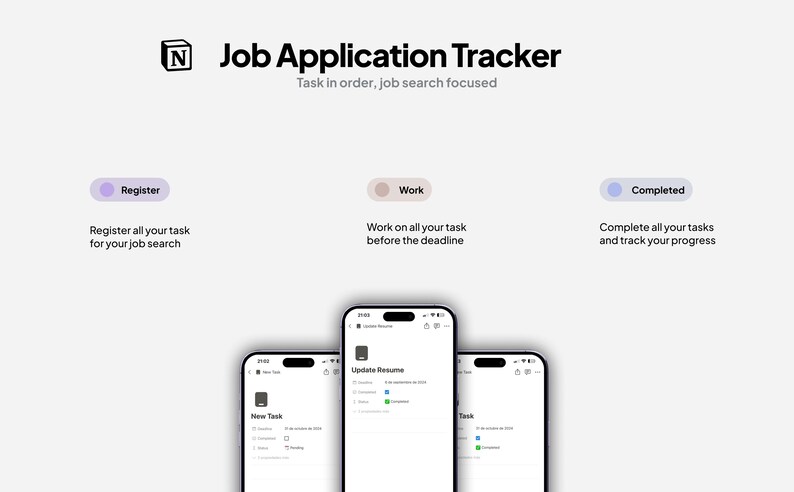 Job Application Tracker Notion Template Job Search Interview Tracking Dashboard for Networking ...