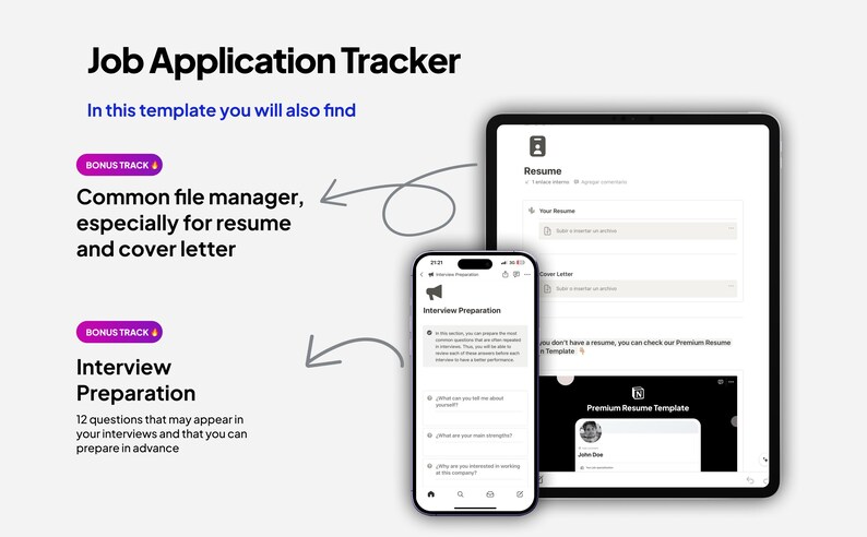 Job Application Tracker Notion Template Job Search Interview Tracking Dashboard for Networking ...