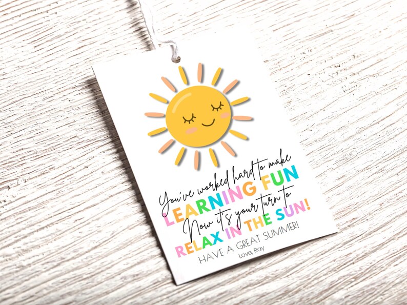Teacher Gift Tag Teacher Appreciation Gift Tag End of Year Gift Tags ...