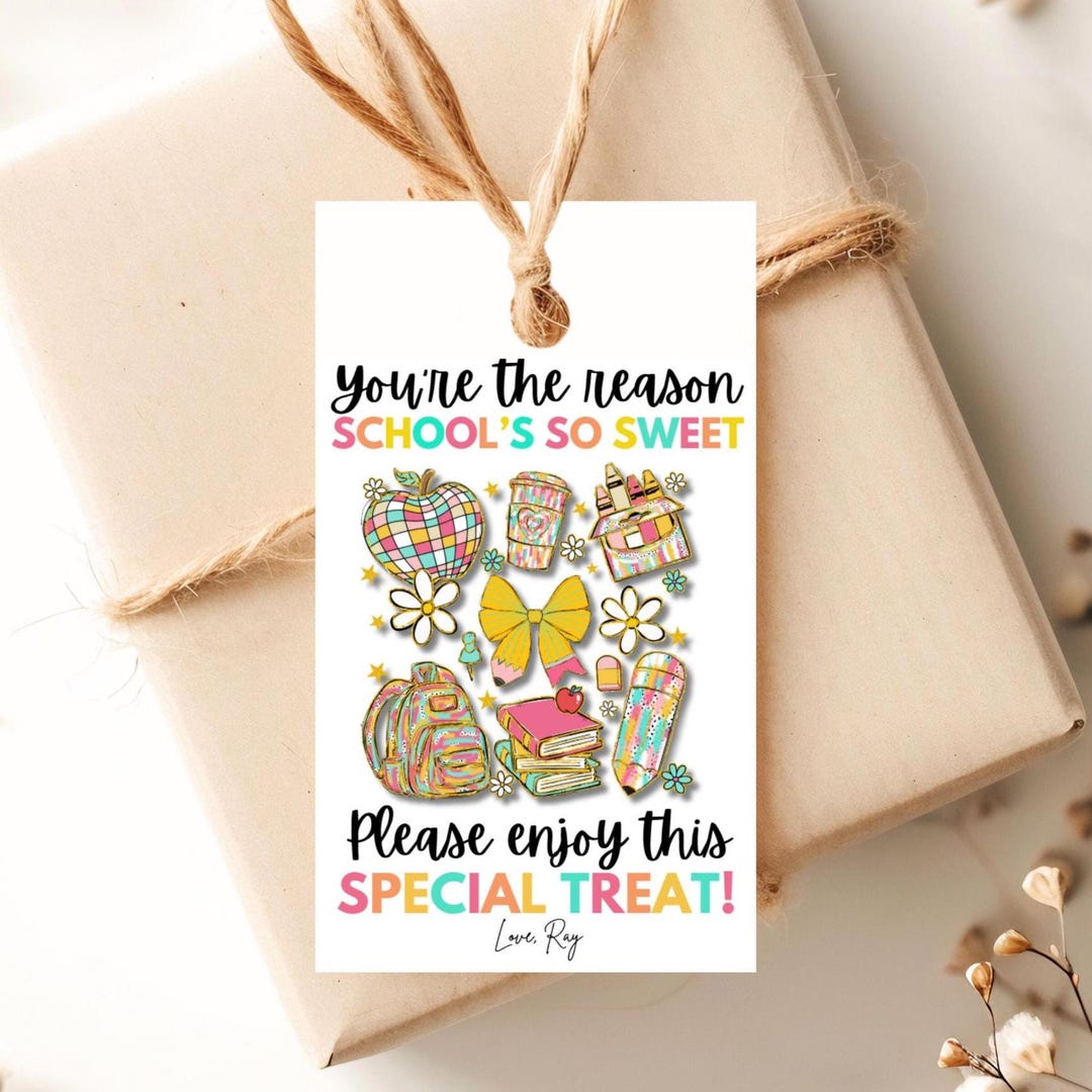 Back to School Gift Tag First Day of School Gift Tag Teacher Gift Tag ...