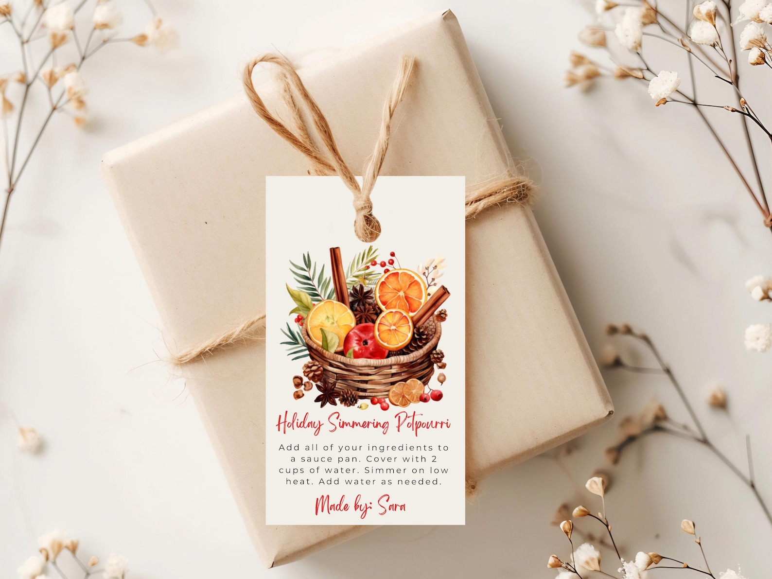 Holiday Simmering Potpourri Gift Tag Christmas Simmer Pot Tags Recipe ...