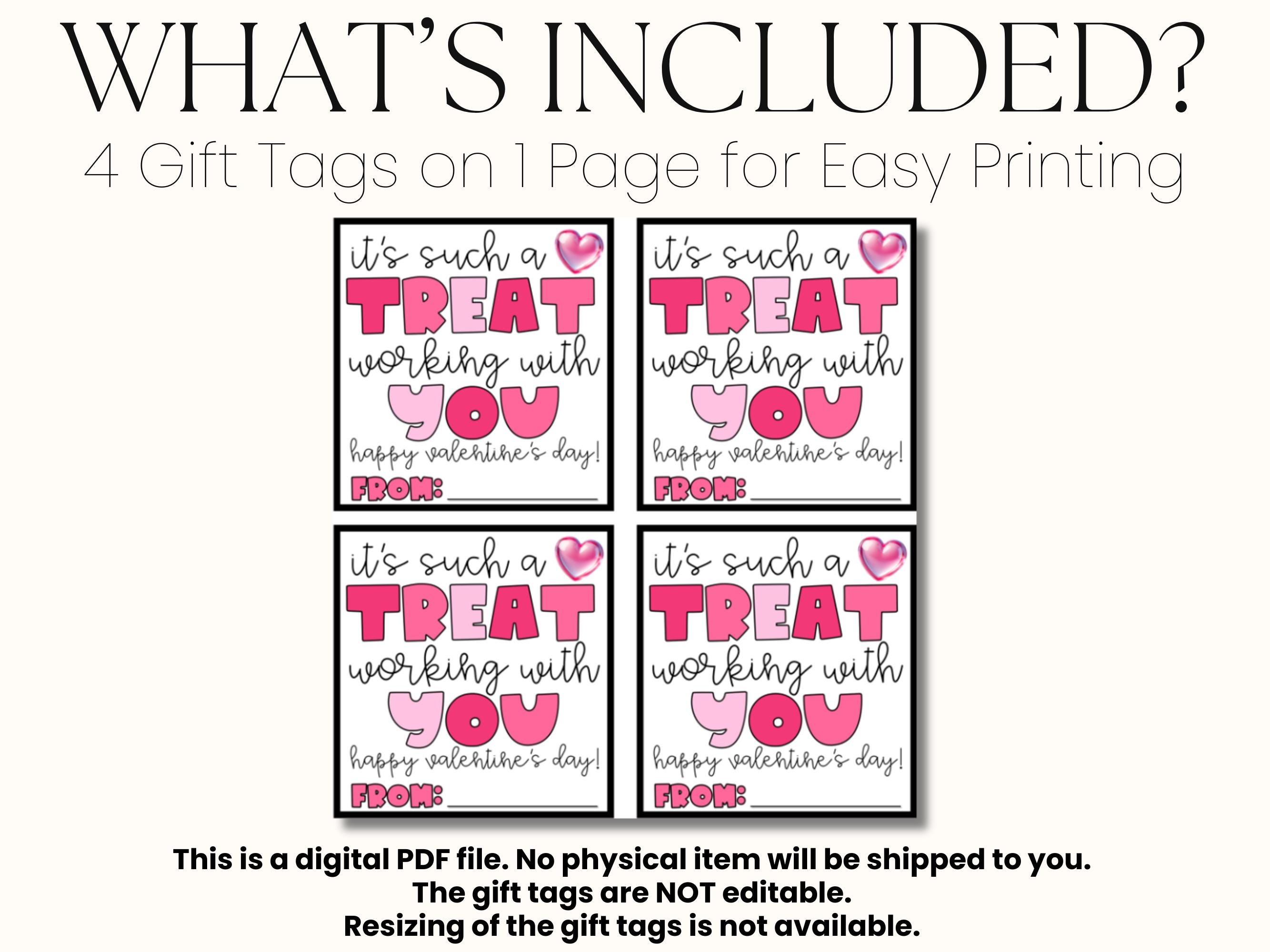 Valentines Day Gift Tag Gift Tag for Valentine's Day Happy Valentines ...