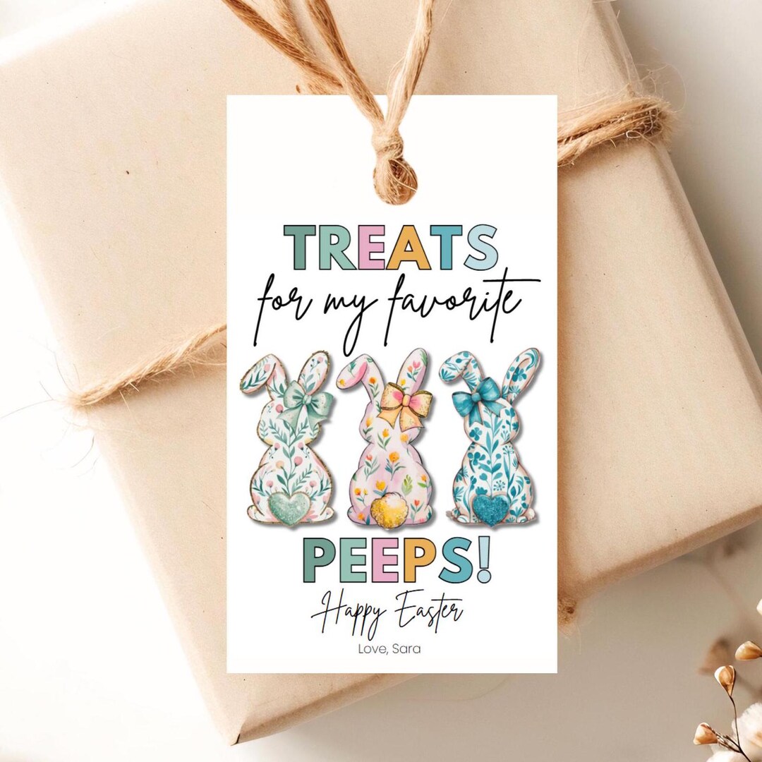 Easter Gift Tag Treats for My Favorite Peeps Happy Easter Gift Tag ...