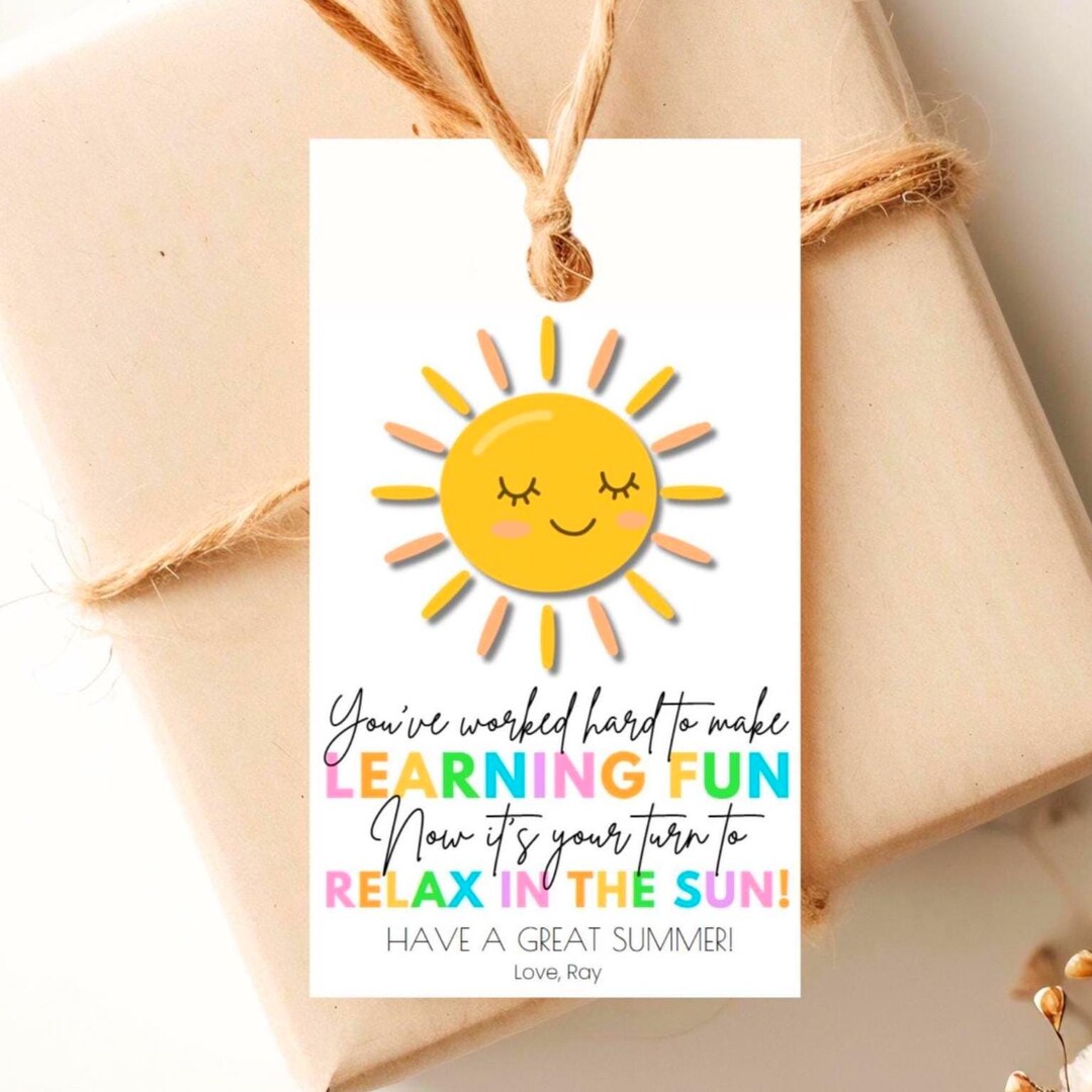 Teacher Gift Tag Teacher Appreciation End of Year Summer Gift Tag ...