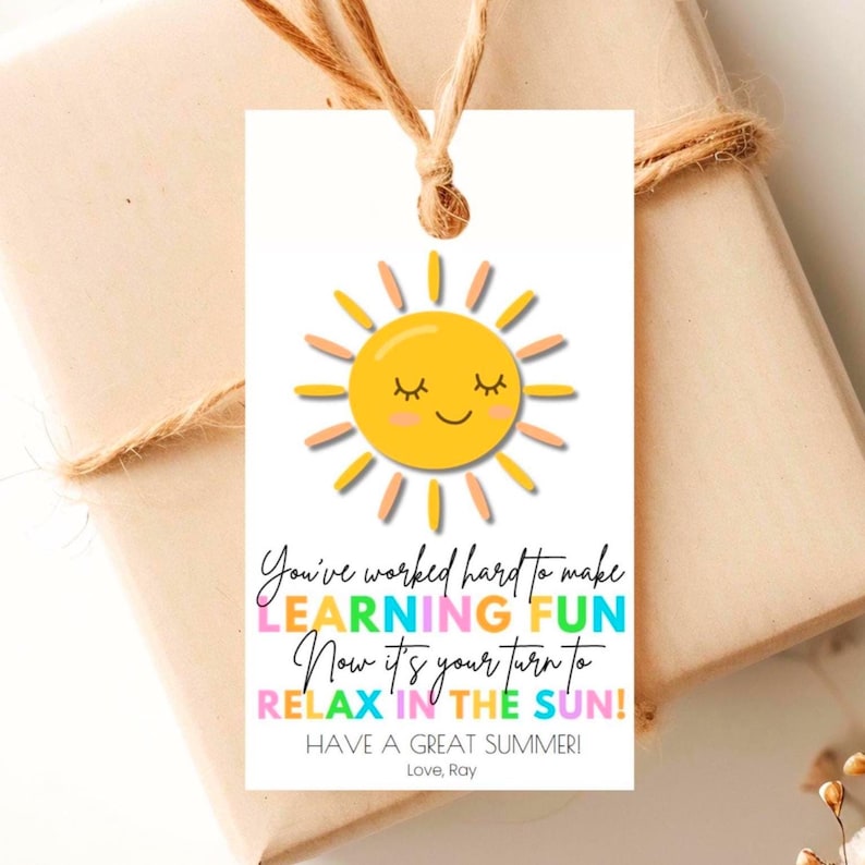 Teacher Gift Tag Teacher Appreciation Gift Tag End of Year Gift Tags ...