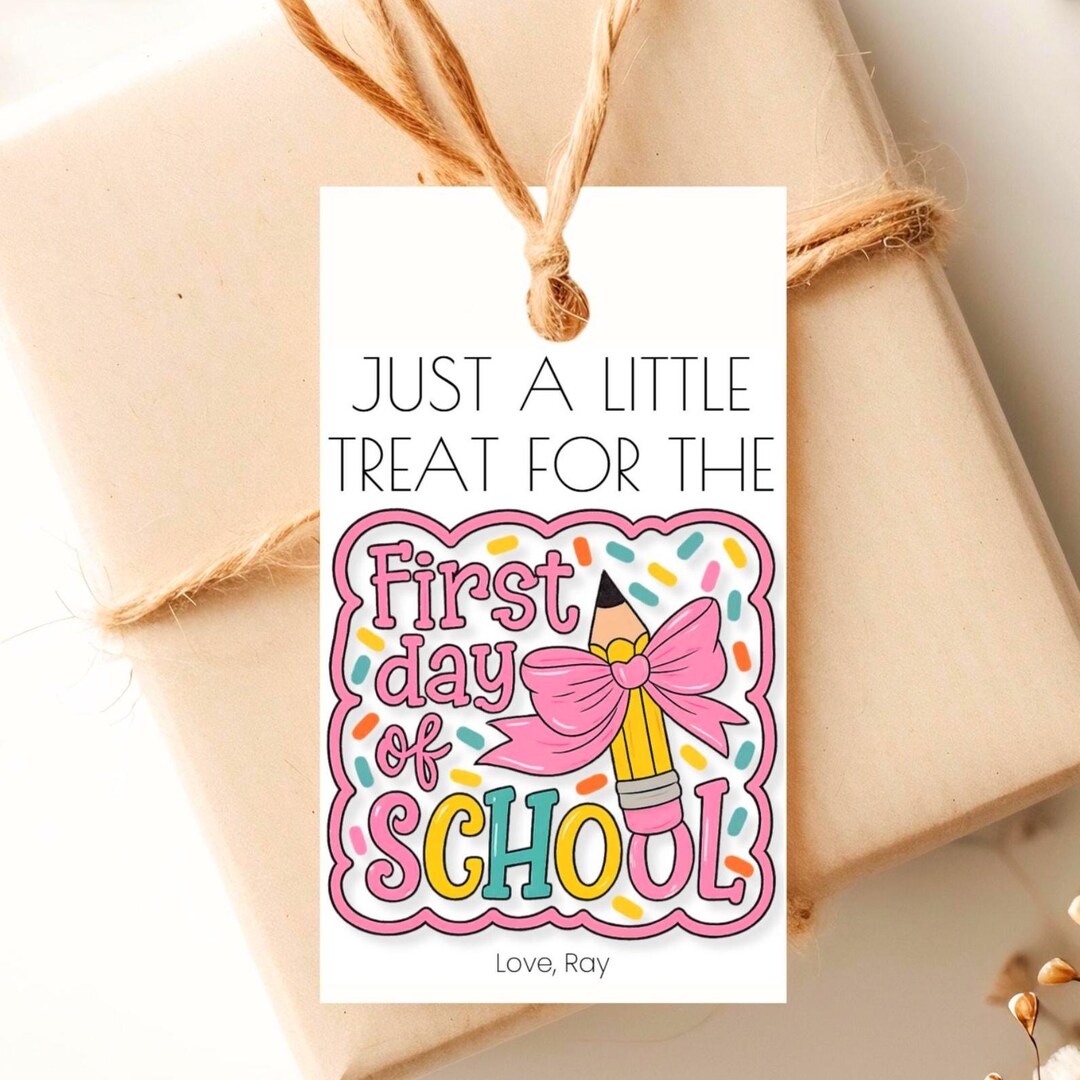 Back to School Gift Tag Teacher or Student Treats EDITABLE Instant ...