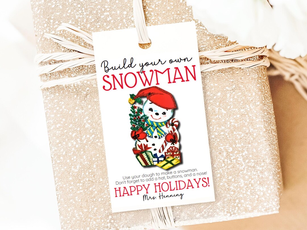 Editable Build Your Own Snowman Christmas Tag Printable School Holiday ...
