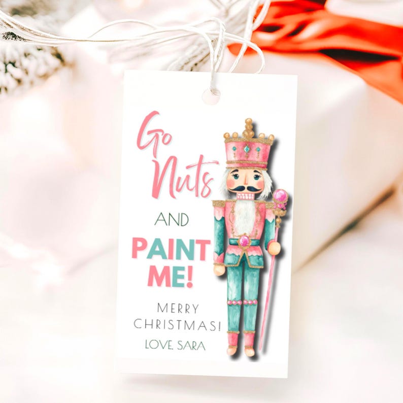 Christmas Nutcracker Gift Tag Paint Activity Tags Kids Holiday ...