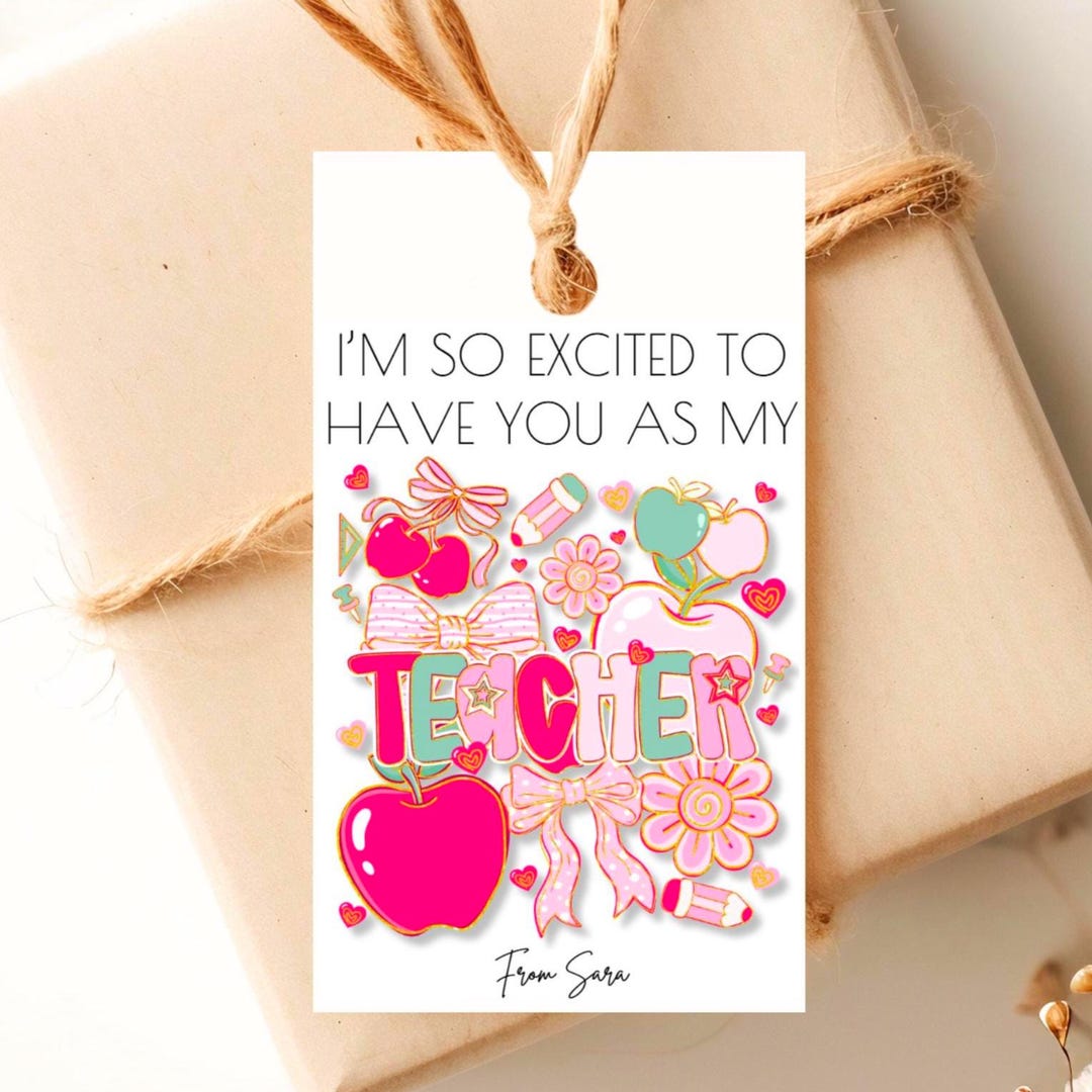 Back to School Gift Tag Teacher Appreciation Tag Editable Digital ...