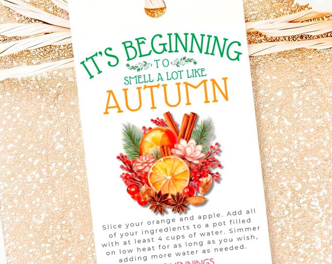 Fall Simmering Potpourri Gift Tag Autumn Simmer Pot Printable ...