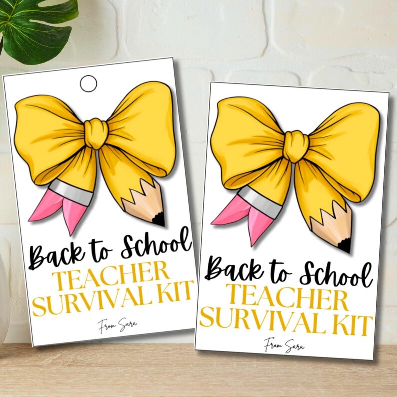 Editable Back to School Teacher Survival Kit Gift Tag Back to School ...