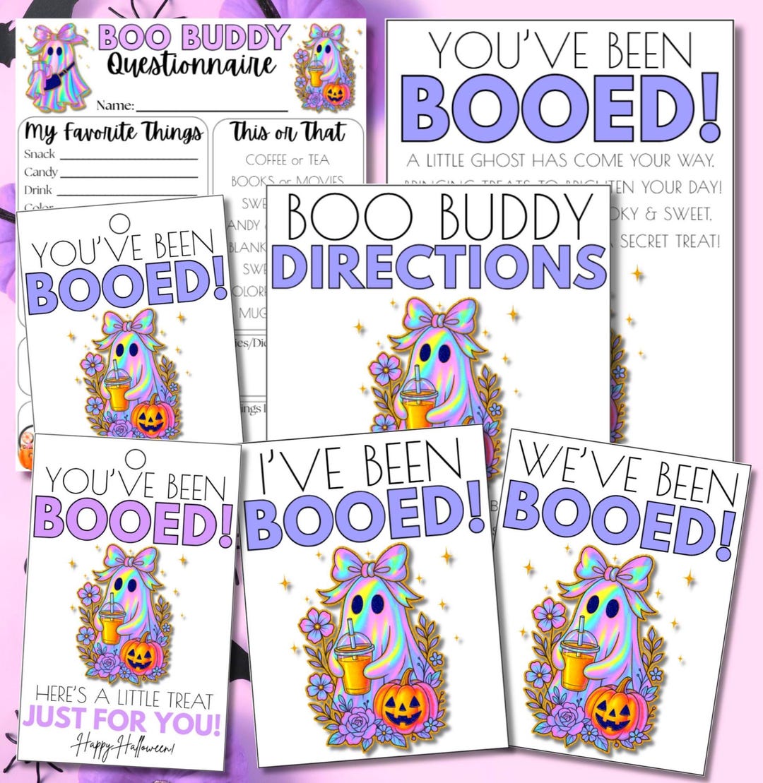 Halloween Boo Buddy Kit You’ve Been Booed Gift Tags Boo Buddies ...