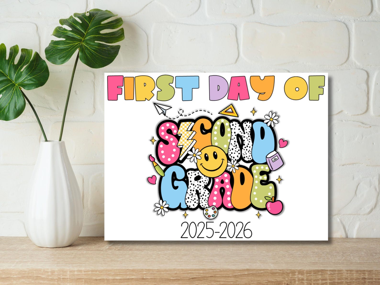 First Day of Second Grade Sign Back to School Photo Prop Instant ...