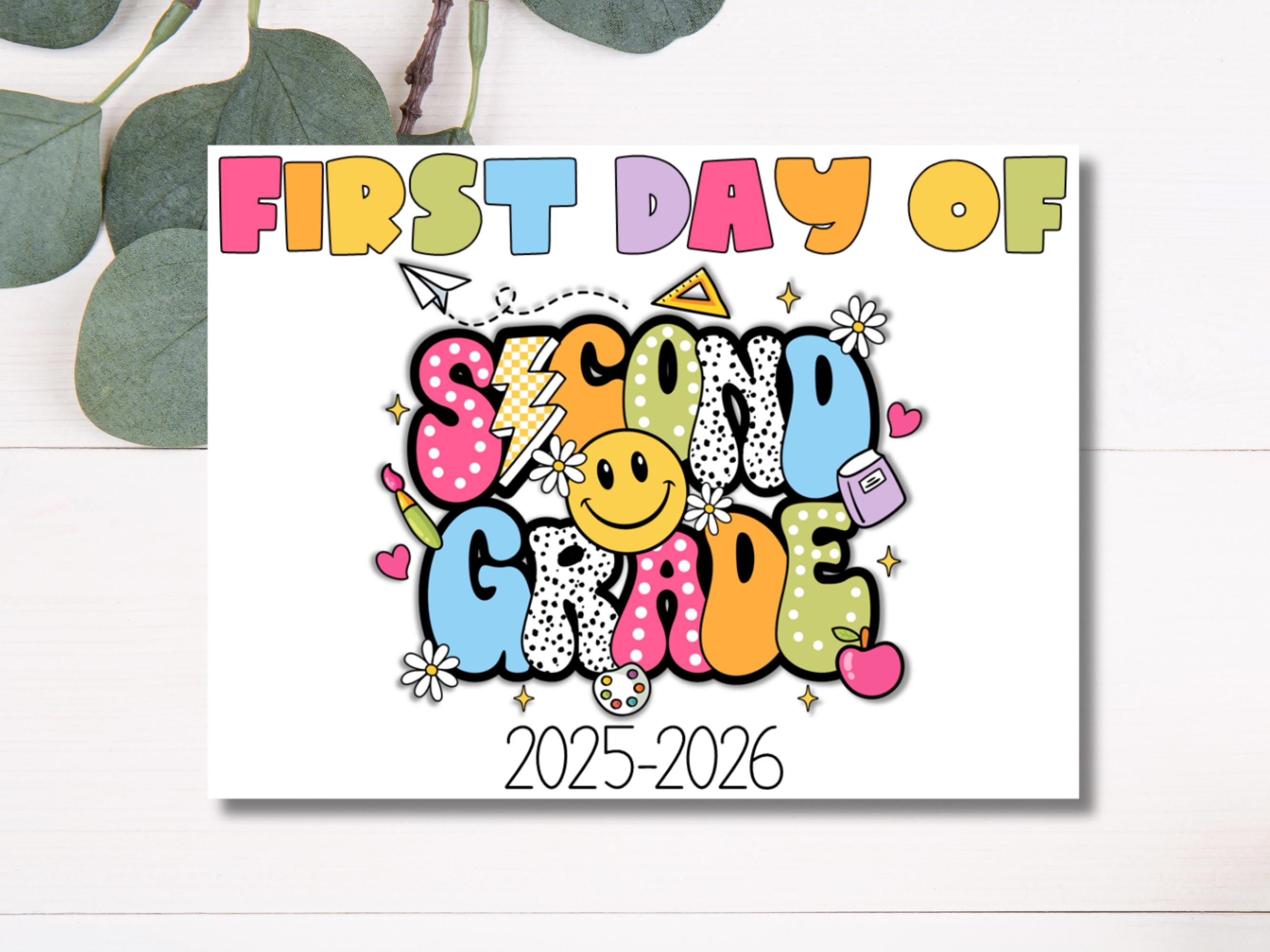 First Day of Second Grade Sign Back to School Photo Prop Instant ...