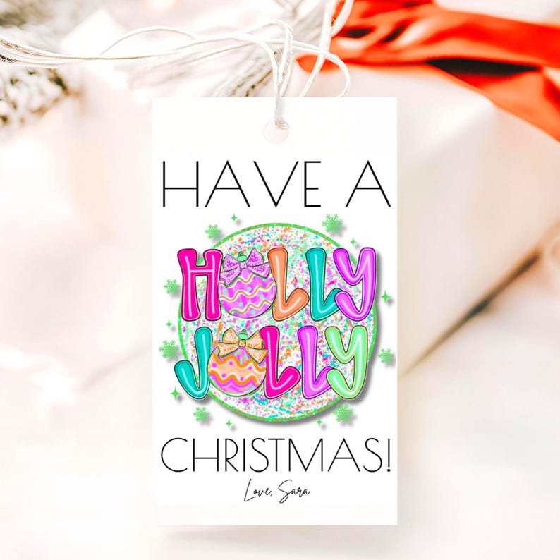 Have a Holly Jolly Christmas Gift Tag Holiday Tags Festive Winter ...
