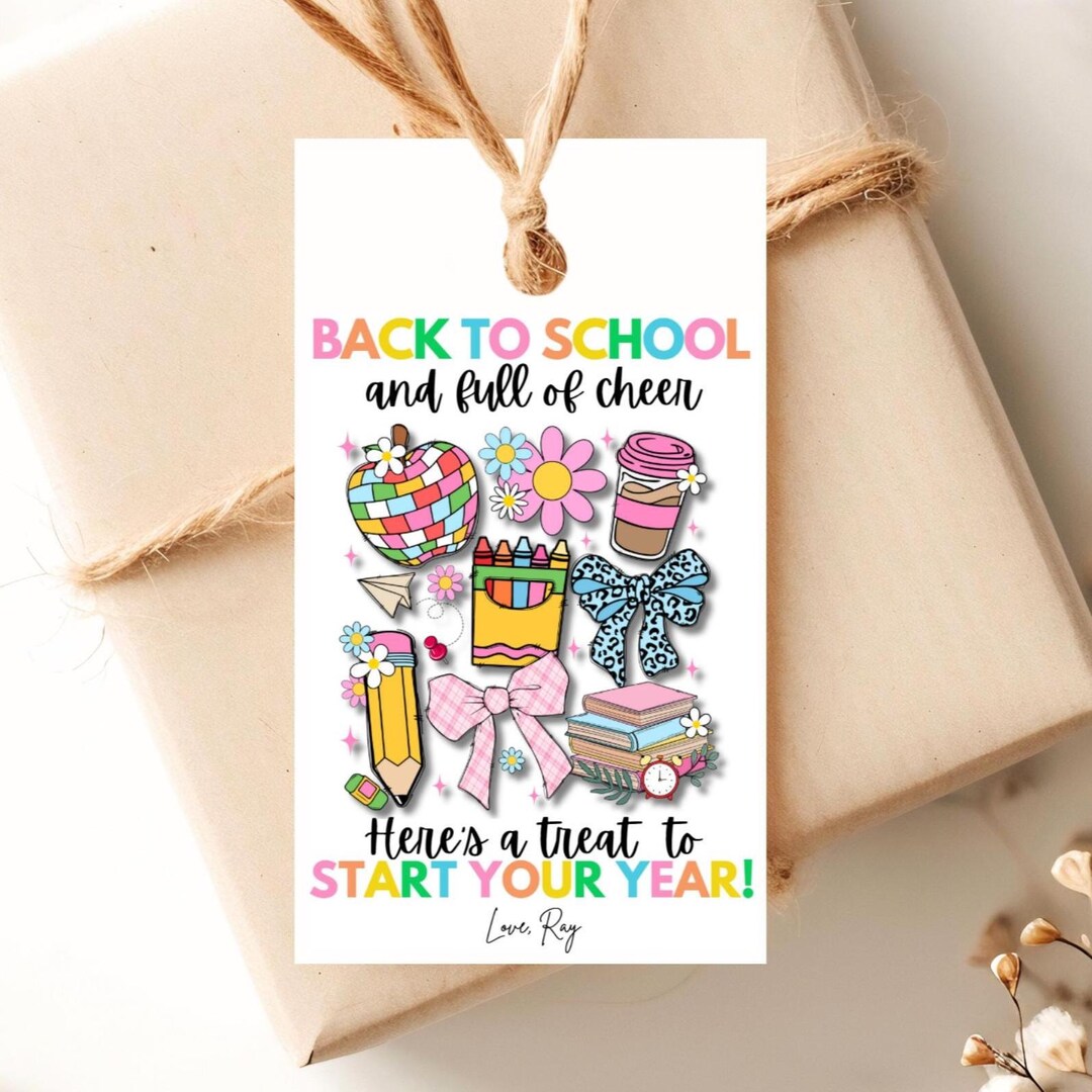 Back to School Gift Tag First Day of School Gift Tag Teacher Gift Tag ...