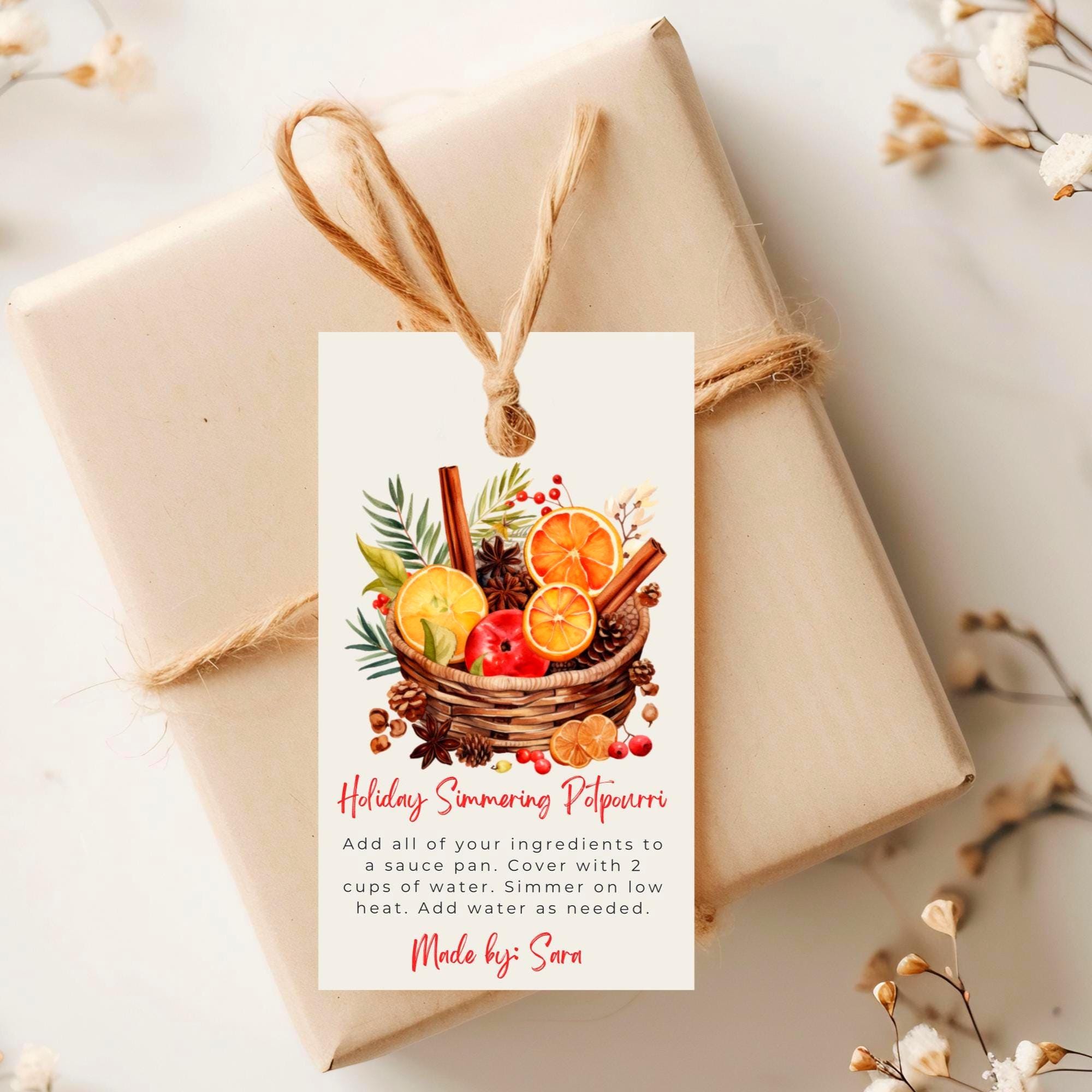Holiday Simmering Potpourri Gift Tag Christmas Simmer Pot Tags Stovetop ...
