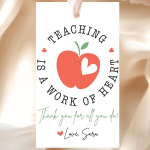 Teacher Gift Tag Teacher Appreciation Gift Tag EDITABLE Instant ...