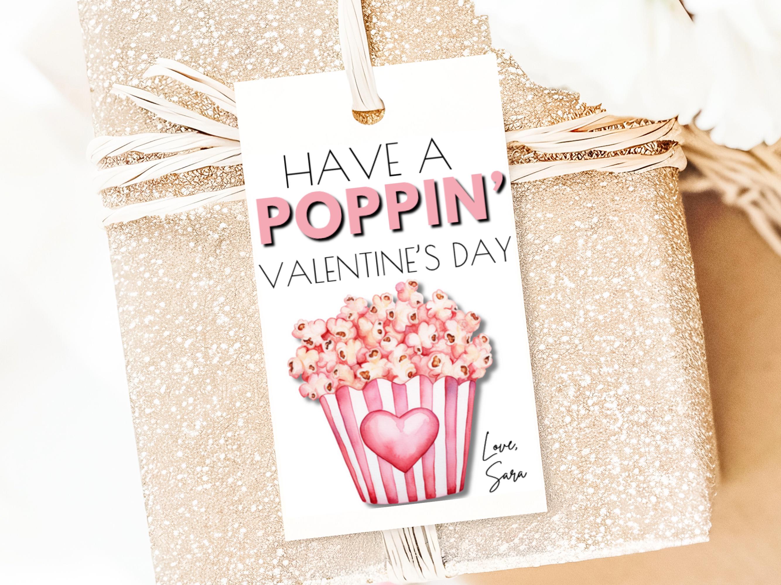 Printable Popcorn Valentine's Day Gift Tag Valentine's Day Microwave ...