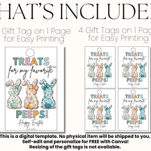 Easter Gift Tag Treats for My Favorite Peeps Happy Easter Gift Tag ...