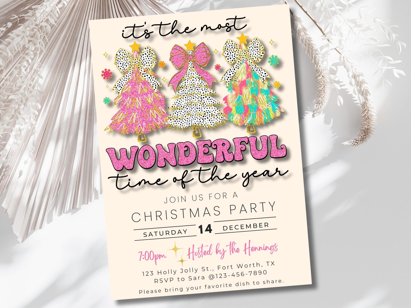 Christmas Party Invitation Tree Invite EDITABLE Template - Etsy