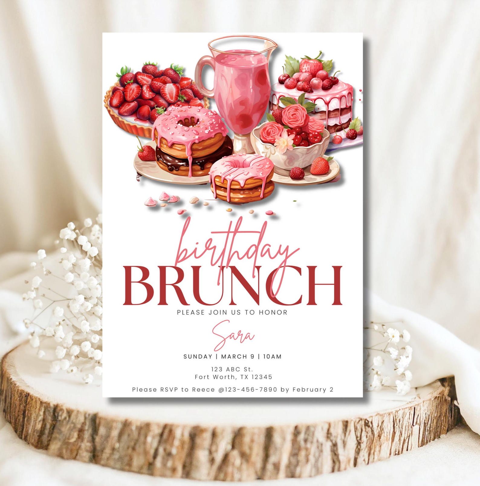 Brunch Invitation Birthday Brunch Flyer Birthday Brunch Invitation ...