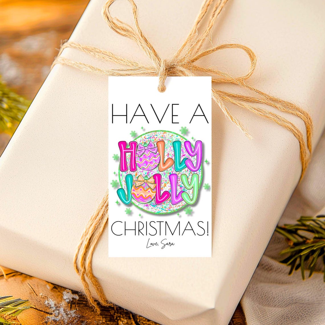 Have a Holly Jolly Christmas Gift Tag Holiday Tags Festive Winter ...