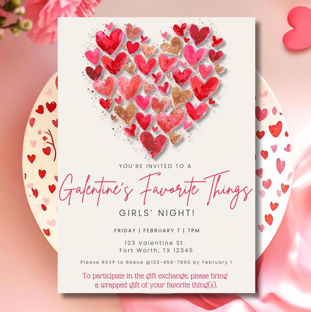 Galentine's Favorite Things Invitation Galentine's Favorite Things Party Invitation Valentines ...