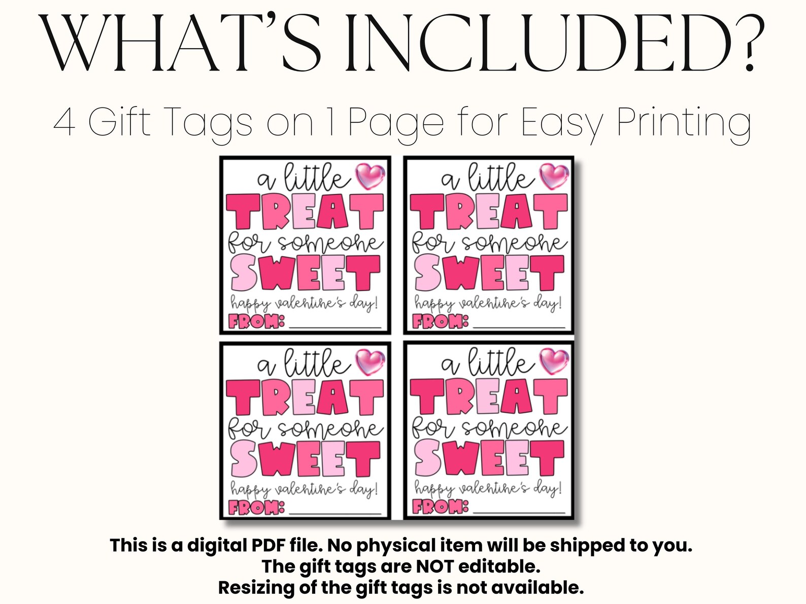 Valentines Day Gift Tag Gift Tag for Valentine's Day Happy Valentines ...