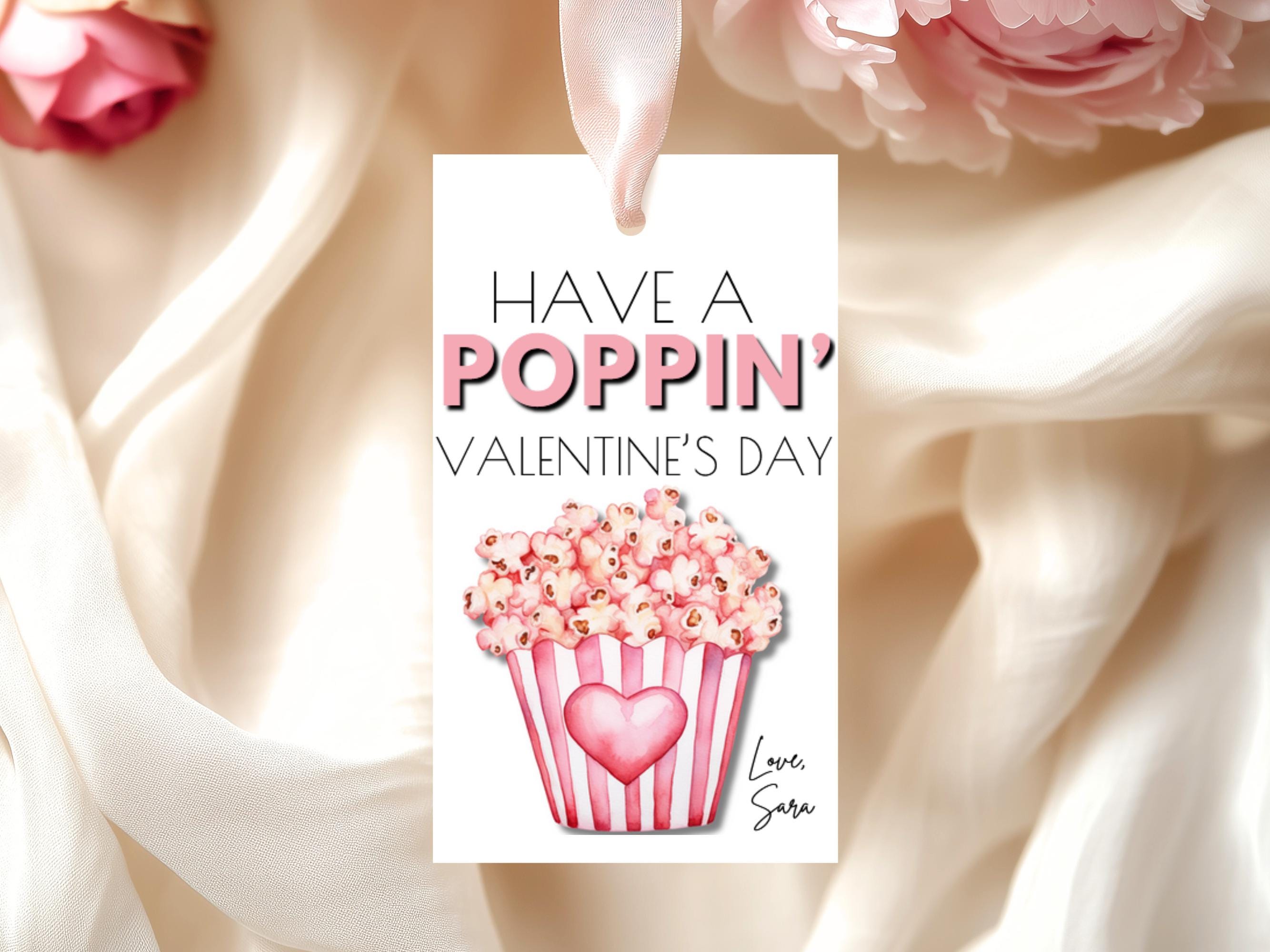 Printable Popcorn Valentine's Day Gift Tag Valentine's Day Microwave ...