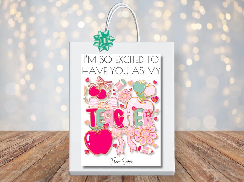 Back to School Gift Tag Teacher Appreciation Tag Editable Digital ...